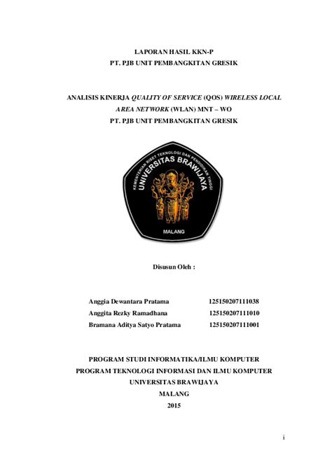 Pdf Analisis Kinerja Quality Of Service Qos Wireless Local Area