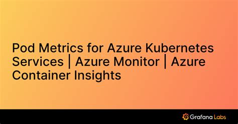Pod Metrics For Azure Kubernetes Services Azure Monitor Azure Container Insights Grafana Labs