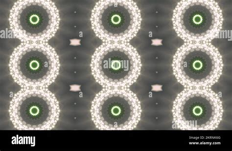 Kaleidoscopic Animation With Three Lines Of Moving Sparkling Circles
