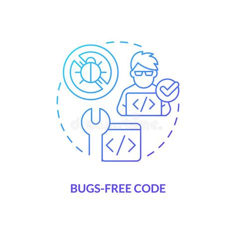 bugs free code blue gradient concept icon stock illustration