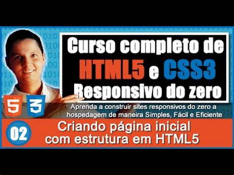 Curso de HTML e CSS Responsivo Aula Criando página inicial estrutura em HTML YouTube