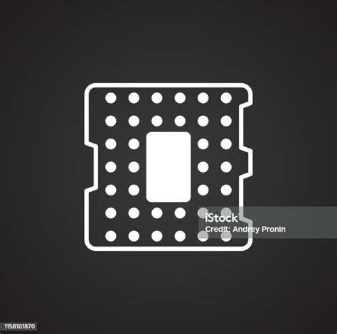 그래픽 및 웹 디자인배경에 컴퓨터 칩 관련 아이콘 간단한 그림 웹 사이트 버튼 또는 모바일 앱에 대한 인터넷 개념 기호입니다 Cpu에 대한 스톡 벡터 아트 및 기타 이미지
