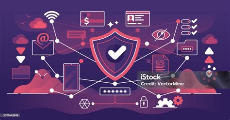 사이버 공간을 위한 네트워크 보안 및 파일 스토리지 안전 개요 개념 가상현실에 대한 스톡 벡터 아트 및 기타 이미지 가상현실 감시 개념 Istock
