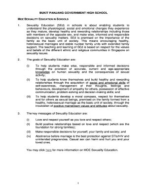 Fillable Online Bpghs Moe Edu BUKIT PANJANG GOVERNMENT HIGH Babe MOE