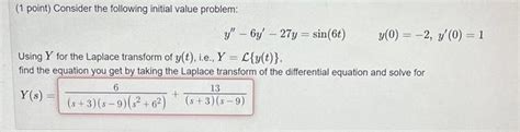 Solved 1 Point Consider The Following Initial Value P