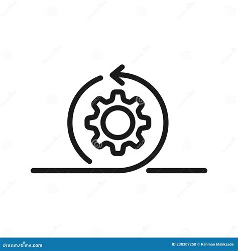 Agile Process Line Icon Gear Arrow And Agile Development Concept Stock Vector Illustration