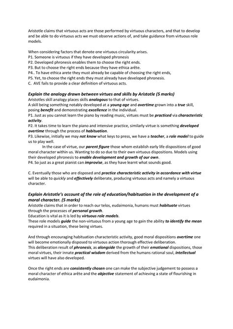 Philosophy Aqa Year 1 Answer Samples Philosophy A Level A Levels Aqa Thinkswap