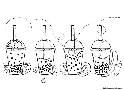 Free Boba Tea Coloring Pages Fun Prints Printable Aesthetic