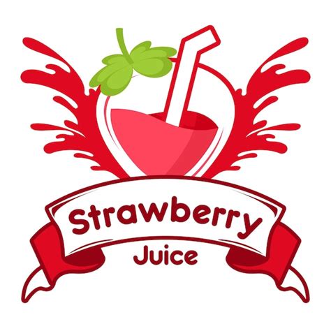 Premium Vector Strawberry Juice Logo Fresh Drink Design Your Slogan