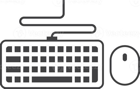 Keyboard And Mouse Illustration In Minimal Style 13928658 Png