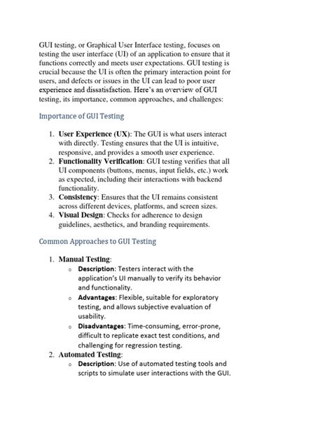 5gui Testing Pdf Software Testing Graphical User Interfaces