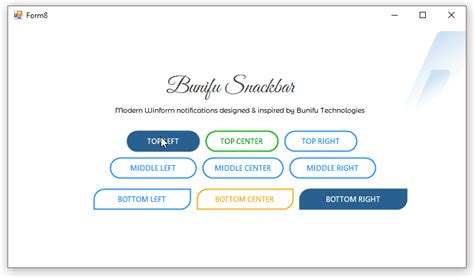 Bunifu Snackbar Bunifu Framework Docs