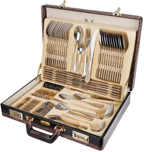 ᐉ Набір столових приборів Limited Edition Versace Lv 1002 на 12 персон у подарунковому кейсі 72