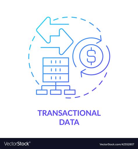 Transactional Data Blue Gradient Concept Icon Vector Image