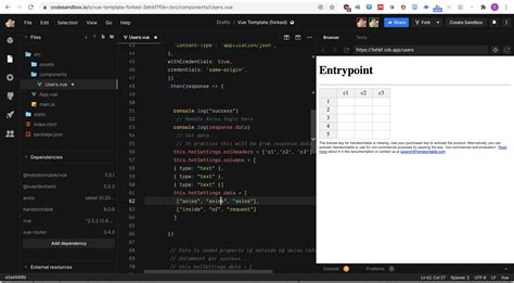 How To Load Data Into Handsontable Using Vue And Axios Issues Handsontable Forum