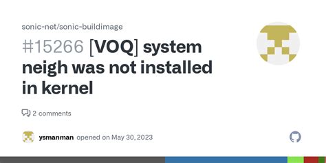 Voq System Neigh Was Not Installed In Kernel · Issue 15266 · Sonic
