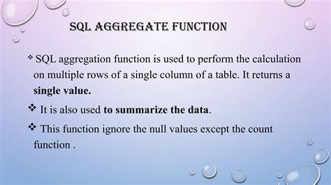 Aggregatefunction 220420051702pptx Aggregate Pptx Databases