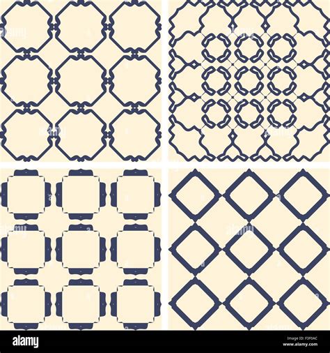 Abstract Symmetrical Geometric Blue Shapes Fabric Pattern Stock Vector Image And Art Alamy