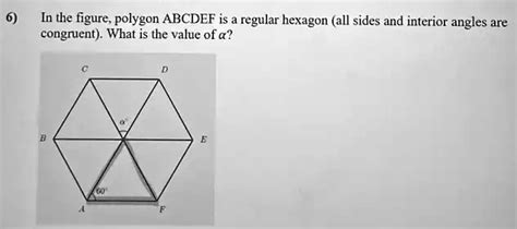 6 In The Figure Polygon Abcdef Is A Regular Hexagon All Sides And Interior Angles Are