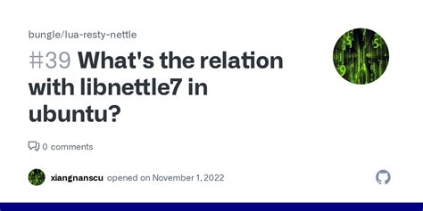 What S The Relation With Libnettle7 In Ubuntu Issue 39 Bungle Lua