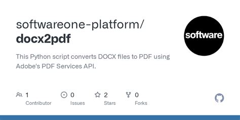 Github Softwareone Platformdocx2pdf This Python Script Converts Docx Files To Pdf Using