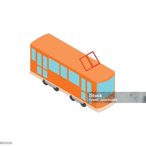 붉은 전차 아이콘 등각 투영 3 차원 스타일 0명에 대한 스톡 벡터 아트 및 기타 이미지 0명 객차 거리 Istock