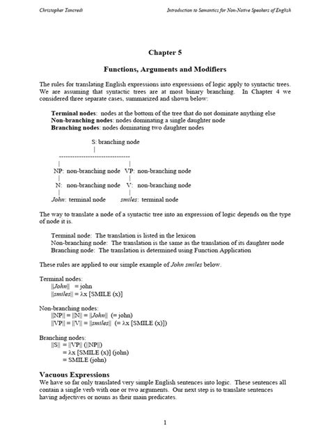 Introduction To Semantics For Non Native Speakers Of English Chapter 5 Pdf Clause