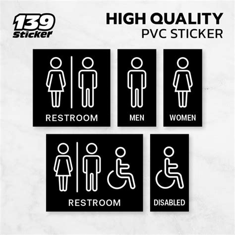 ป้าย สติกเกอร์ ห้องน้ำ ชาย หญิง ผู้พิการ ป้ายพลาสวูด สติกเกอร์ Pvc คุณภาพสูง Th