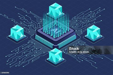 Isometric Artificial Intelligence Chip Concept Artificial Intelligence Concept Futuristic