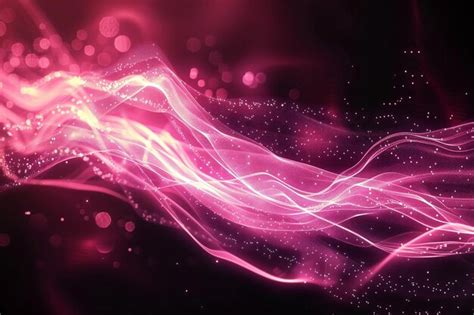 Vibrant Abstract Flowing Light Waves Dynamic Pink Background With Glowing Bokeh And Smooth