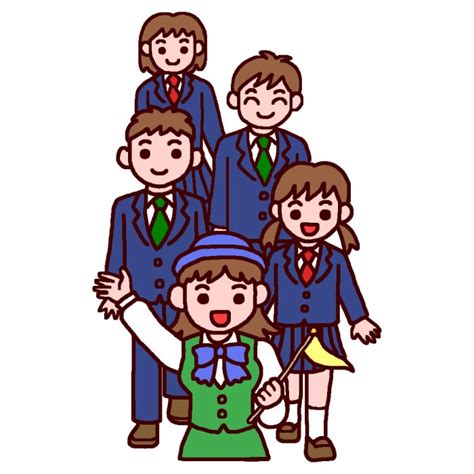 名所見学カラー修学旅行の無料イラスト学校行事素材