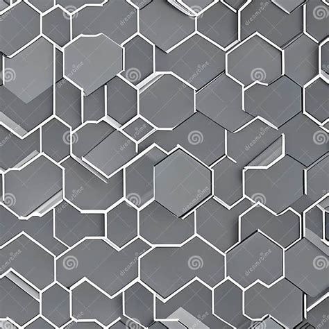 A Repeating Pattern Of Hexagons In Shades Of Gray And White3 Generative Ai Stock Illustration