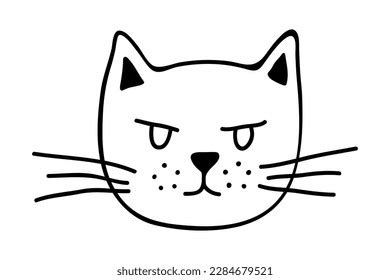 Hand Drawn Cat Muzzle Clipart Cute Stock Vector Royalty Free 2282752375 Shutterstock