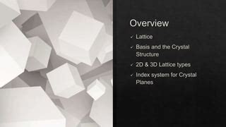 Crystal Structure And Lattice Types Pptx