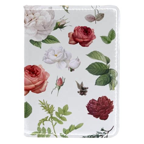 Ownta Flowers 01 Pattern Premium Pu Leather Passport Book 4x55