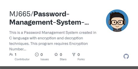 Github Mj665password Management System With Encryption Technique In