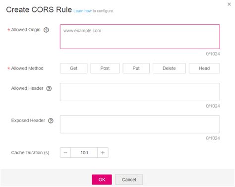 Configuring CORS Object Storage Service User Guide