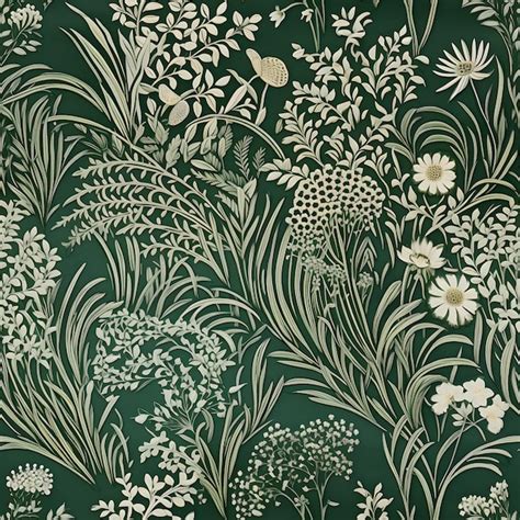 Premium Ai Image Flower Pattern Seamless Textre Fabric Wallpaper