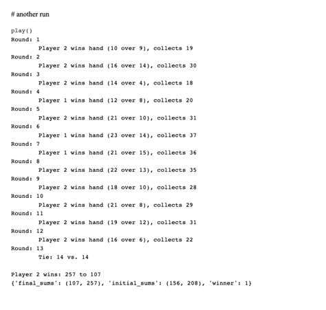 Solved Define A Function Play That Will Simulate A Single