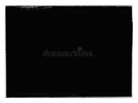 Solid Blank Empty Black Rectangle Screen Abstract With White Outline