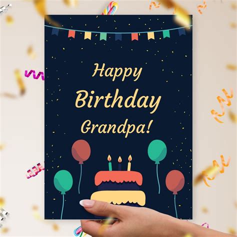 Printable Coloring Happy Birthday Grandfather Cards For Grandpa