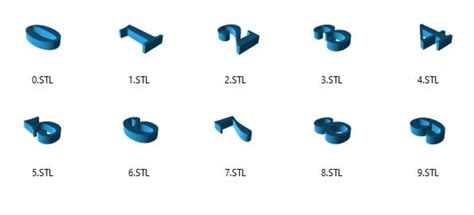 3d Print Numbers Stl Files 3d Print Font Stl File 3d Printing Stl