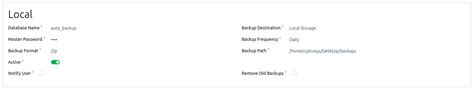 how to manage automatic database backup in odoo 18