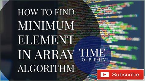 How To Find Minimum Element In Arrayhow To Calculate Time Complexity Of Algorithm Shorts Youtube