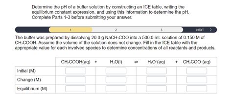 Solved Determine The Ph Of A Buffer Solution By Constructing