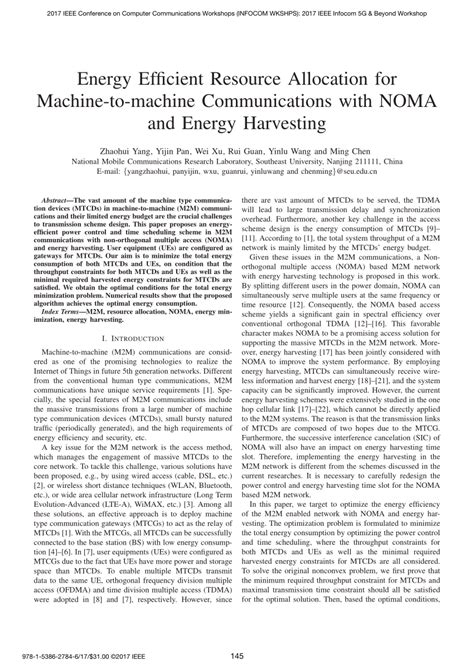 Pdf Energy Efficient Resource Allocation For Machine To Machine
