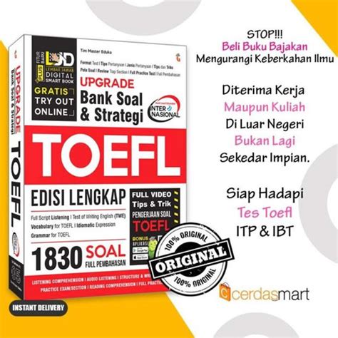 Jual Buku Tes Toefl Ets Bahasa Inggris Upgrade Bank Soal Dan Strategi