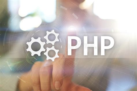 Php Web Development Concept On Virtual Screen Stock Illustration Illustration Of Code