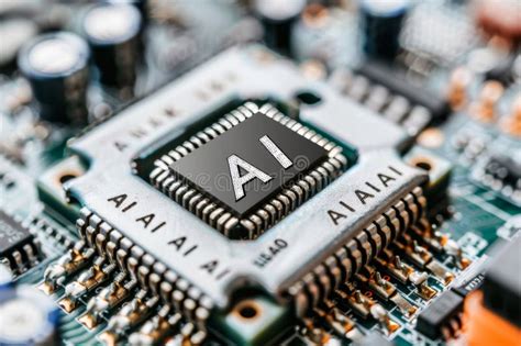 Close Up Of Ai Chip On Circuit Board Advanced Computing Modern Technology Digital Innovation