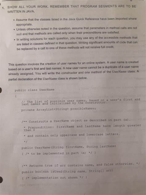 Solved 1 Show All Your Work Remember That Program Segments